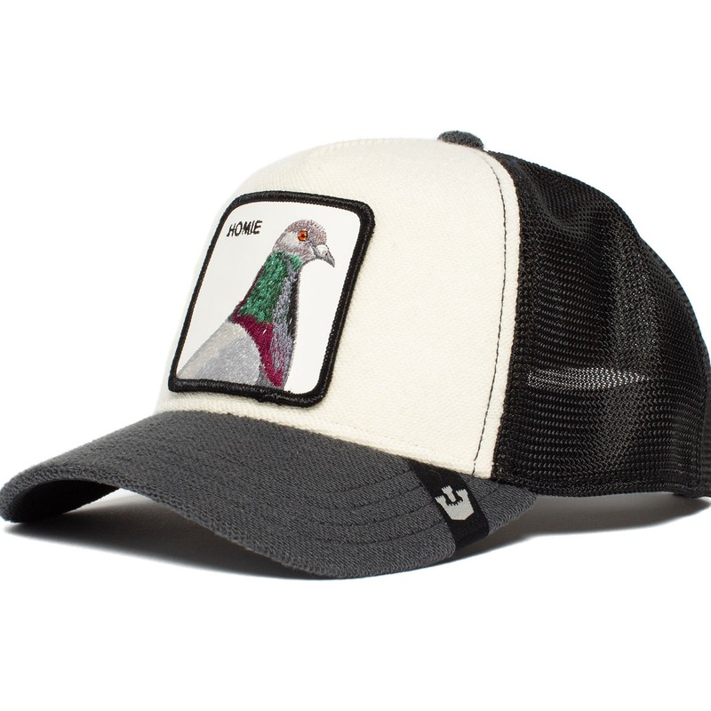 Goorin Bros. Homie Pigeon White, Grey and Black Trucker Hat: Caphunters.com