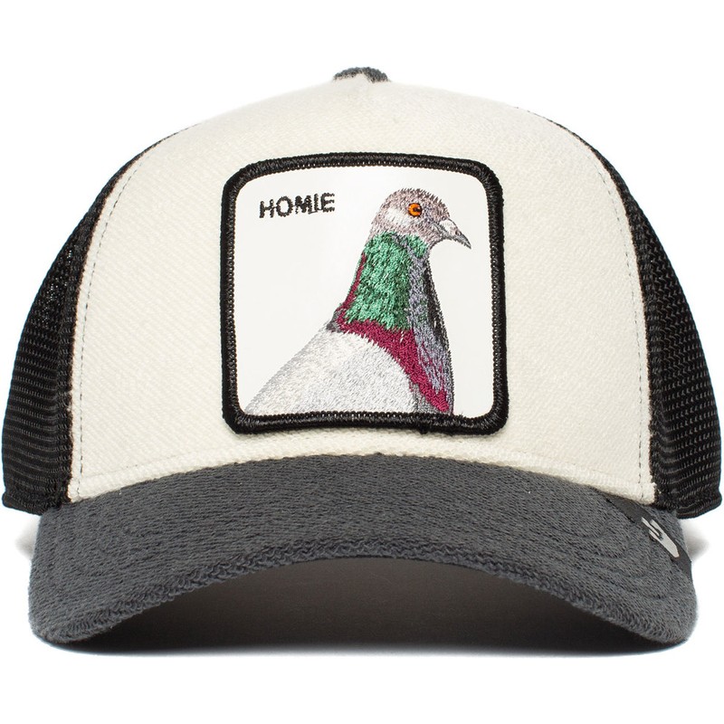 Goorin Bros. Homie Pigeon White, Grey and Black Trucker Hat: Caphunters.com