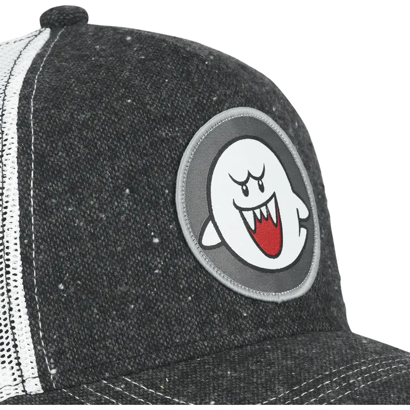 Casquette trucker noire Fantôme Boo POW2 Super Mario Bros. Capslab ...