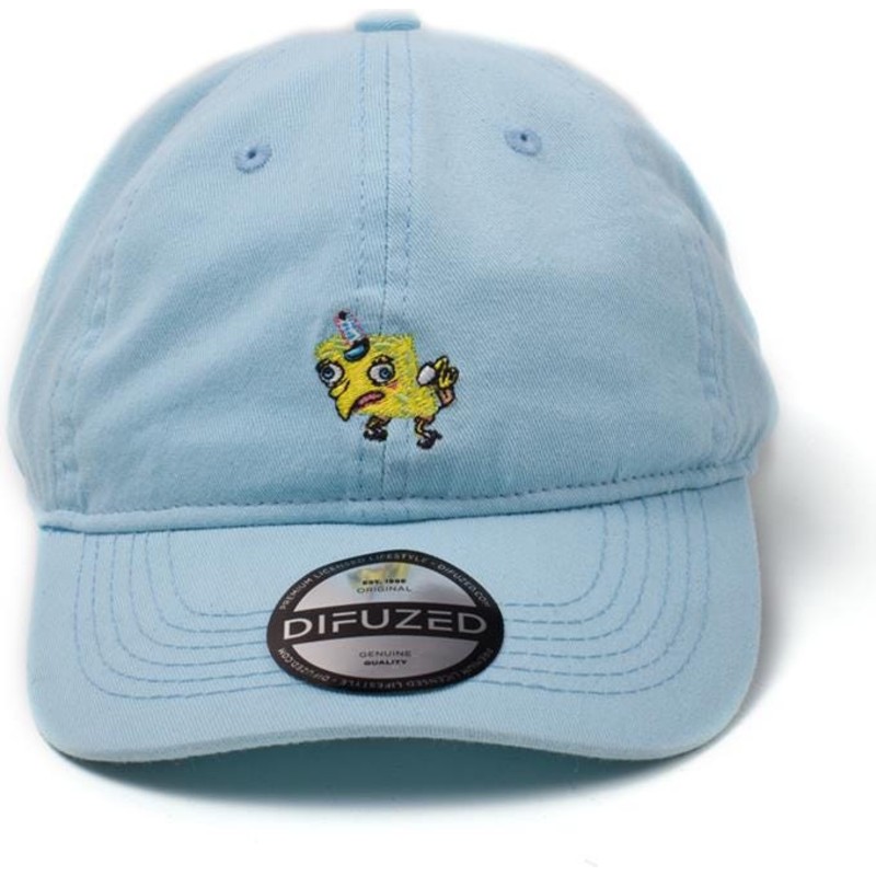 Difuzed Curved Brim Mocking SpongeBob SquarePants Blue Adjustable Cap ...