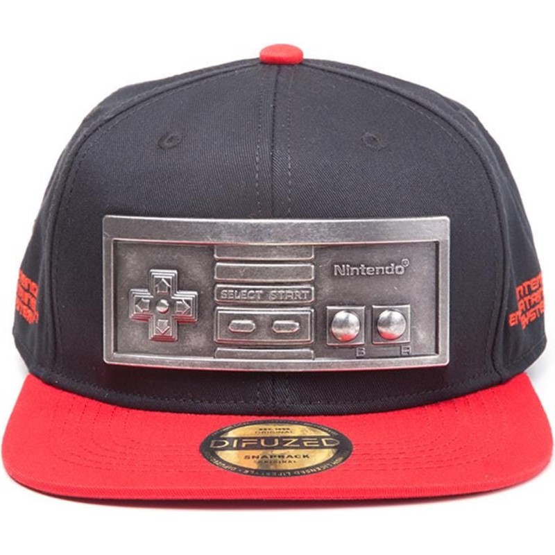 Difuzed Flat Brim NES Metal Plate Controller Nintendo Black and Red ...