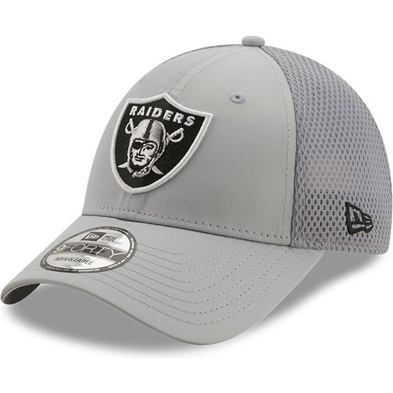 New Era 9FORTY Team Arch Las Vegas Raiders NFL Grey Trucker Hat ...