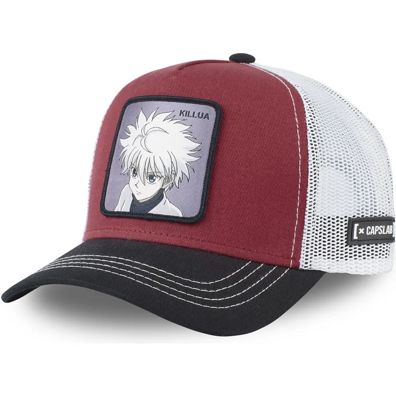 Casquette trucker rouge, blanche et noire Killua Zoldyck KIR2 Hunter x Hunter Capslab ...