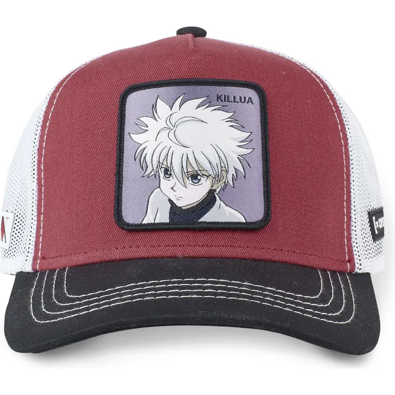 Casquette trucker rouge, blanche et noire Killua Zoldyck KIR2 Hunter x Hunter Capslab ...