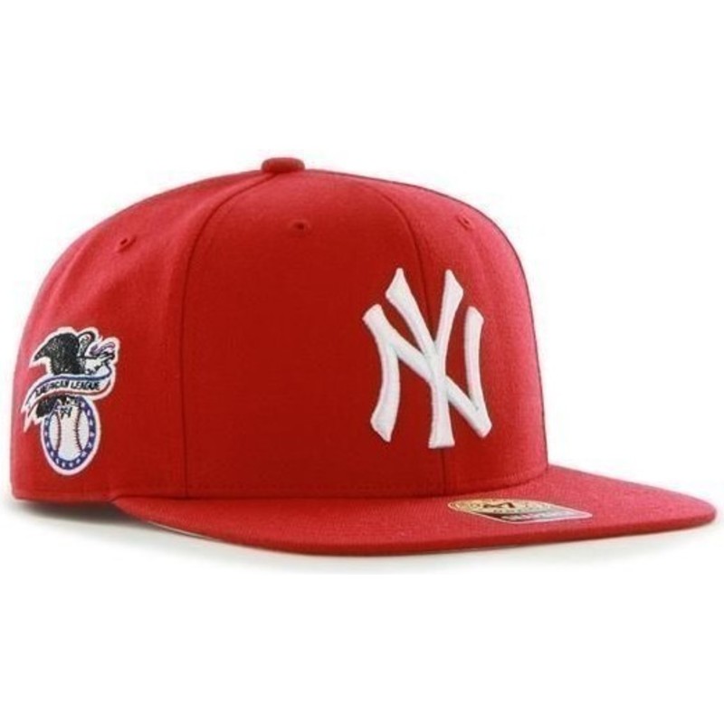 Gorra plana roja snapback de New York Yankees MLB Sure Shot de 47 Brand ...